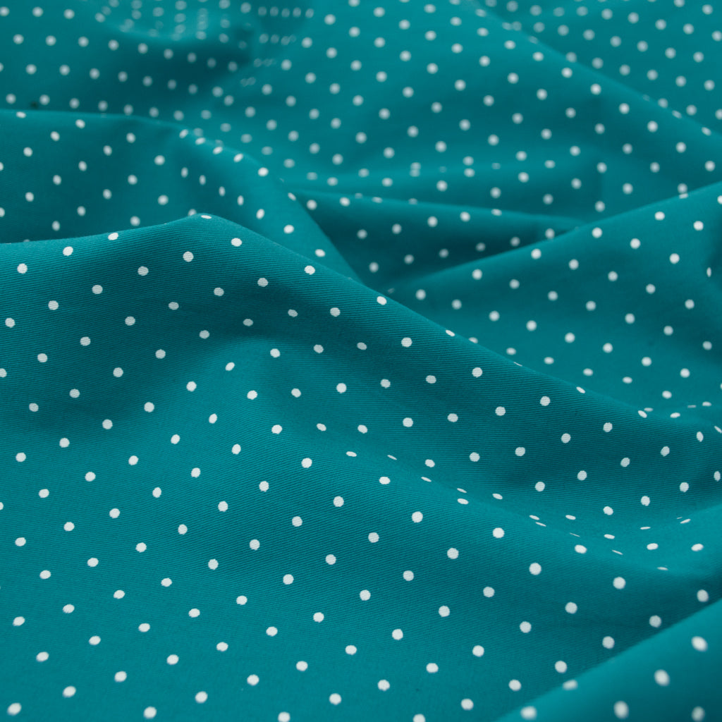 Polka Dots - Light Cotton Twill - Teal – MaaiDesign Fabrics