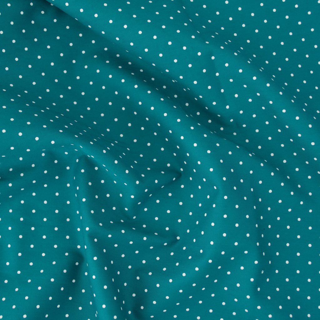 Polka Dots - Light Cotton Twill - Teal – MaaiDesign Fabrics