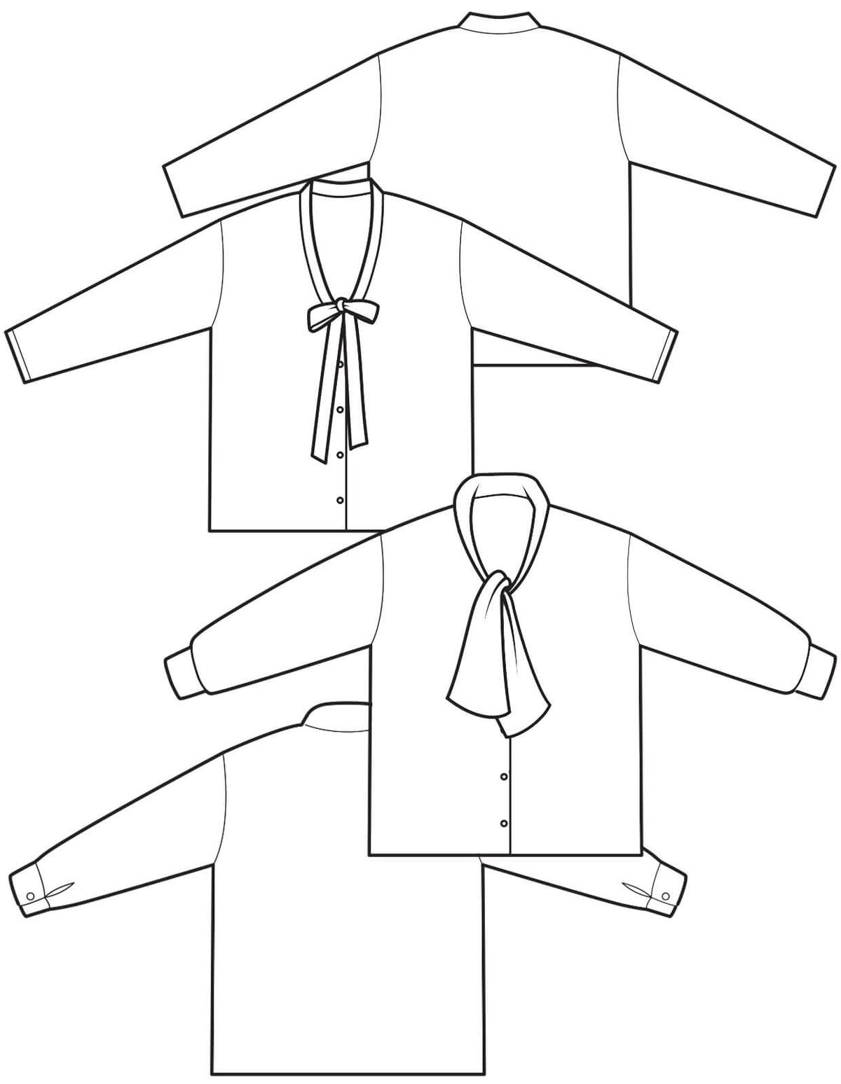 PDF Pattern - Tie Front Blouse | The Makers Atelier – MaaiDesign Fabrics