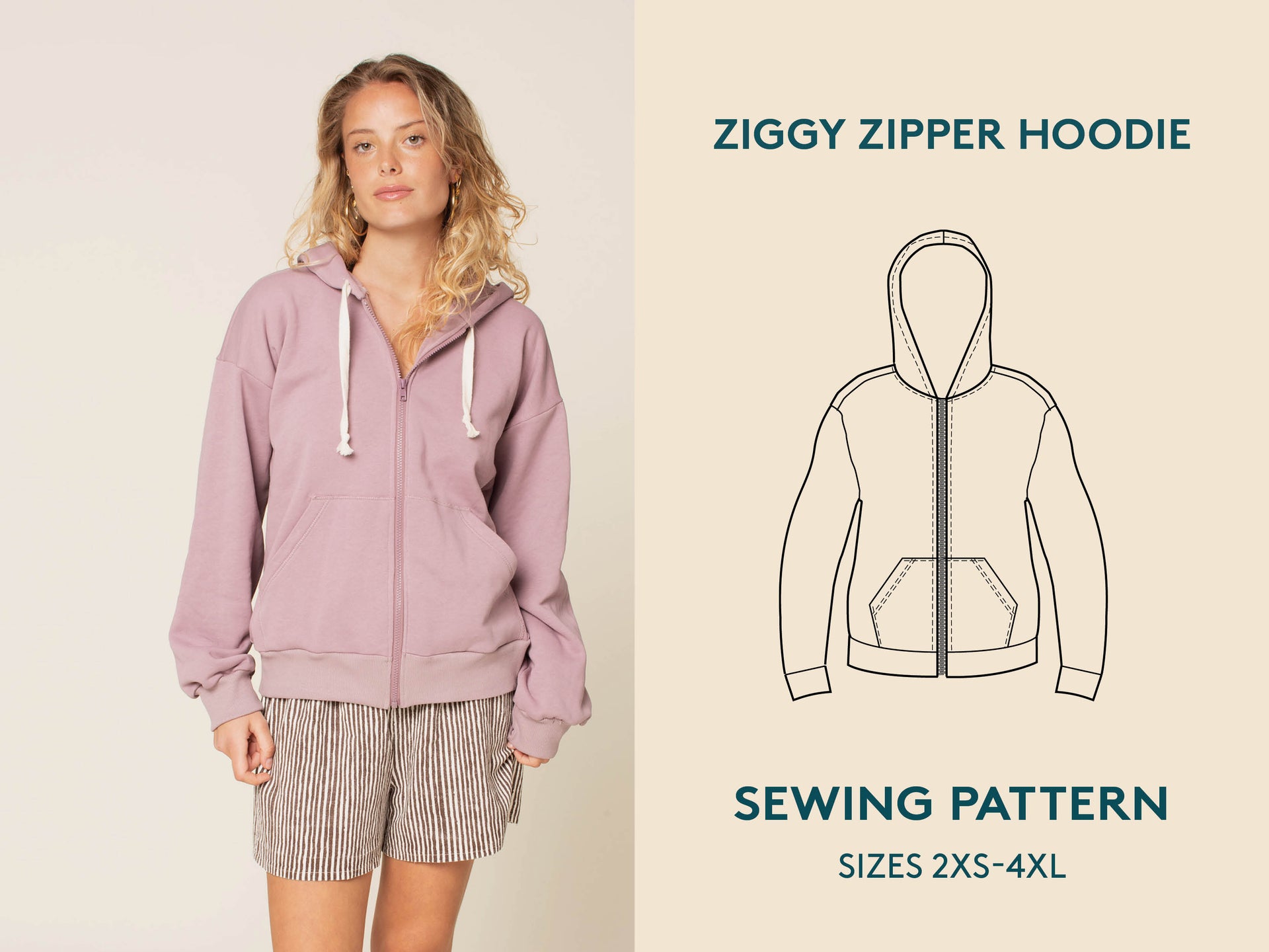 Zipper Hoodie - Sewing Pattern | Wardrobe By Me – MaaiDesign Fabrics