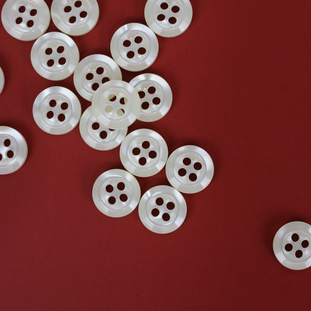 Classic Shirt Buttons - 12mm - Off-White – MaaiDesign Fabrics
