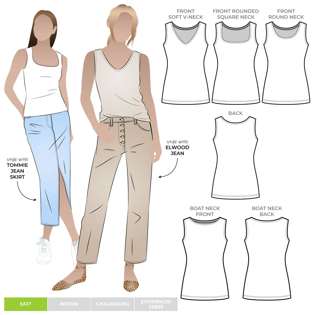 Diana Knit Tank - Sewing Pattern | Style Arc – MaaiDesign Fabrics
