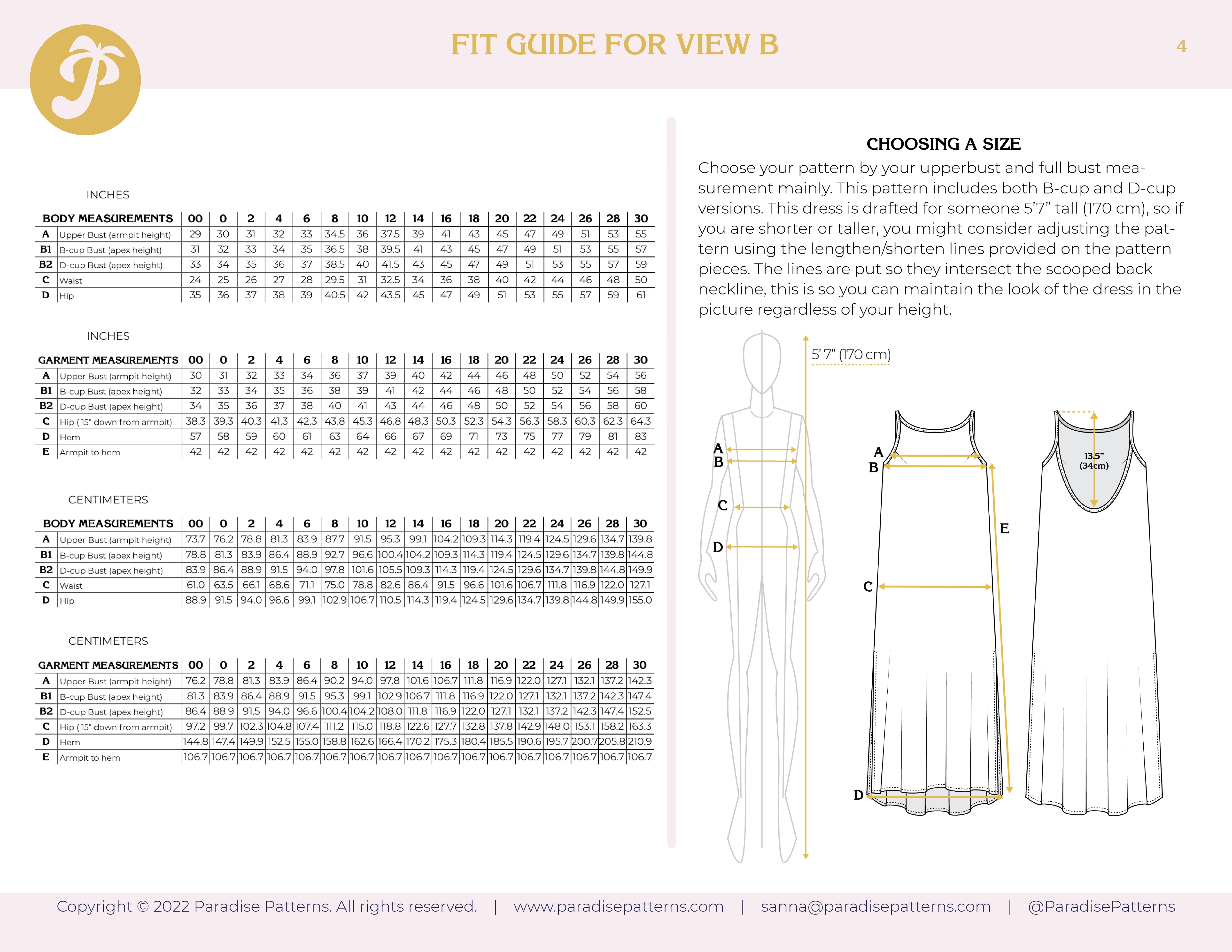 PDF Pattern - Hallon Dress | Paradise Patterns – MaaiDesign Fabrics