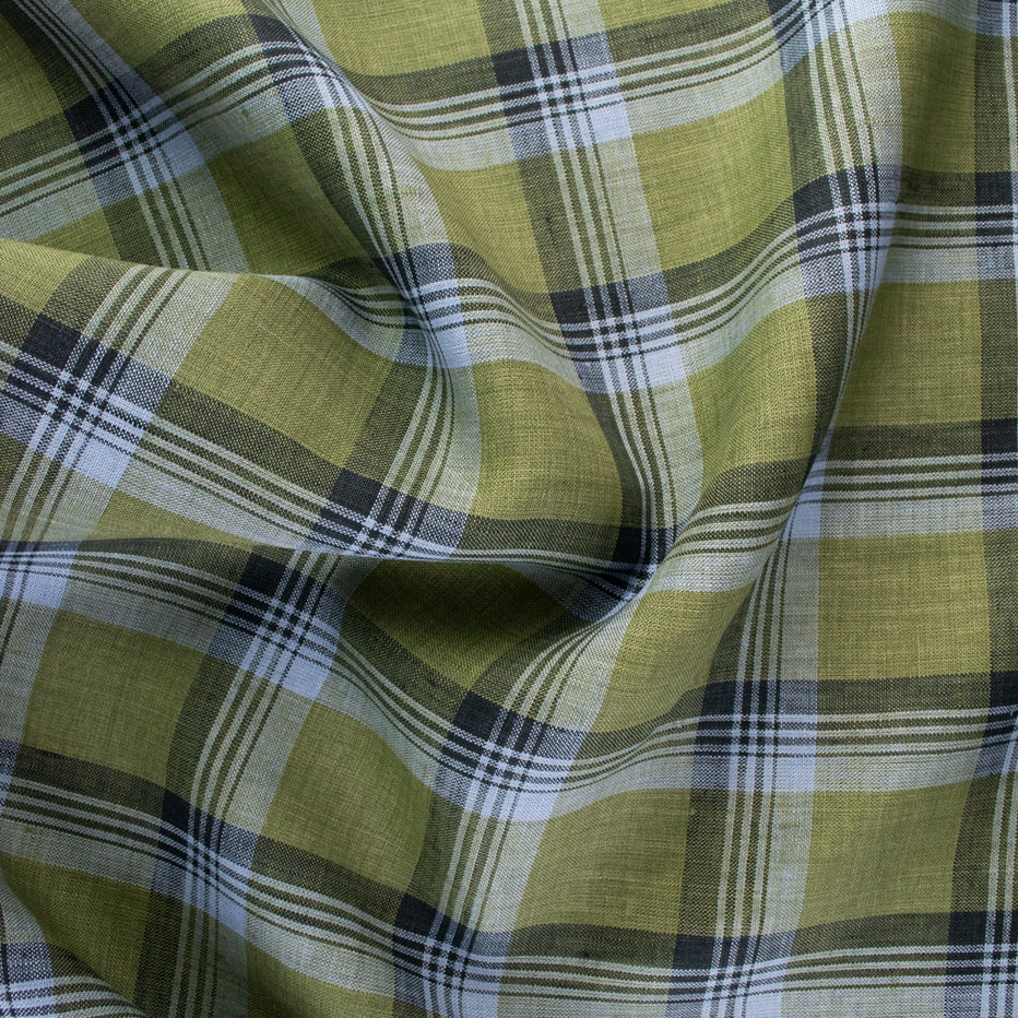 Plaid Linen - Thyme – MaaiDesign Fabrics